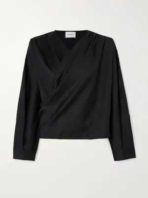BEARE PARK Gathered Wrap Top