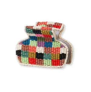 INK+ALLOY Gia Petite Hair Claw Clip - Multicolored Checkered