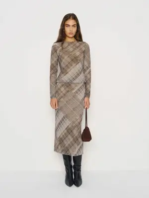 REFORMATION Iris Knit Skirt - Brown
