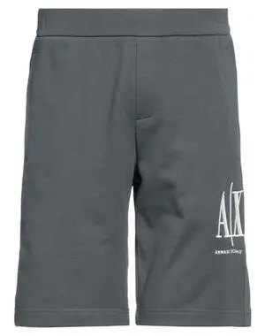 Armani Exchange ARMANI EXCHANGE Cotton French Terry Shorts With Logo Print Green