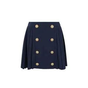 Balmain Wool Mini Skirt Blue