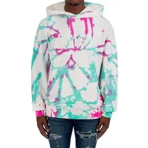 Amiri Logo Tie Dye Hooded Sweatshirt - White