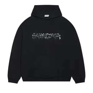 Balenciaga Wide Fit Hoodie - Black
