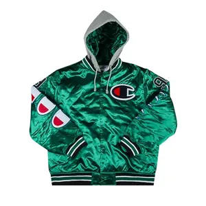 Supreme X Champion Hooded Varsity Jacket - Green