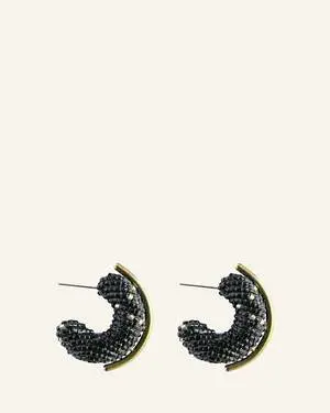 SUSANA VEGA Mini Alba Hoop Earrings Black