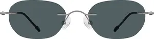 Zenni Lightweight Oval Rimless Titanium Frame Eyeglasses - Gray