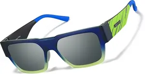Zenni Rectangle Full Rim Plastic Frame Blue