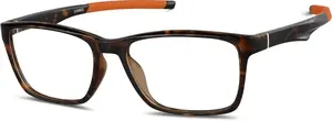 Zenni Sporty Rectangle Full Rim Glasses Tortoiseshell