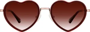 Zenni Heart Glasses Full Rim Frame - Red