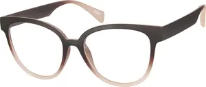 Zenni Square Full Rim Frame Glasses Brown