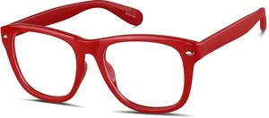 Zenni Square Full Rim Frame Glasses - Red