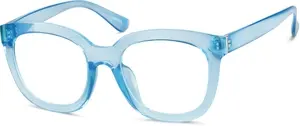 Zenni Square Full Rim Frame Glasses Sky