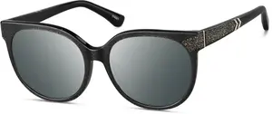 Zenni Round Full Rim Sunglasses Black Shimmer