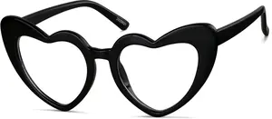 Zenni Heart Full Rim Frame Glasses - Black