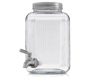JOYJOLT Glass Fluted Drink Dispenser 1 Gallon