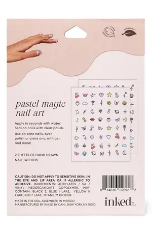 INKED BY DANI Pastel Magic Nail Art Temporary Tattoos - Multi