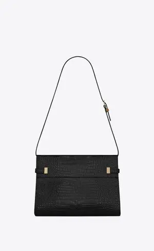 Saint Laurent Manhattan Crocodile-embossed Leather Shoulder Bag