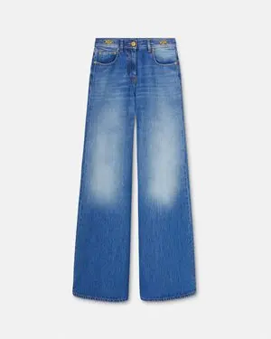 Versace Wide-leg Flared Jeans With Medusa '95 Hardware