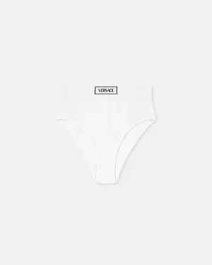 Versace Cotton Ribbed Briefs - White