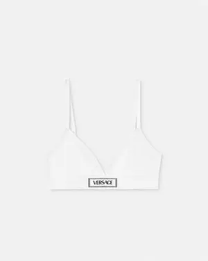 Versace Cotton Ribbed Bralette - White