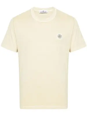 Stone Island Compass-patch Cotton T-shirt - Neutrals