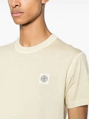 Stone Island Compass-patch Cotton T-shirt - Neutrals