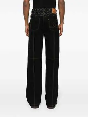 MARINE SERRE Moonogram-detail Wide-leg Jeans