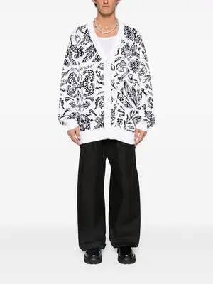 Off-White Intarsia-knit V-neck Cardigan