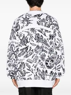 Off-White Intarsia-knit V-neck Cardigan