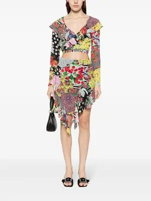 Moschino Abstract-pattern Print Wrap Top