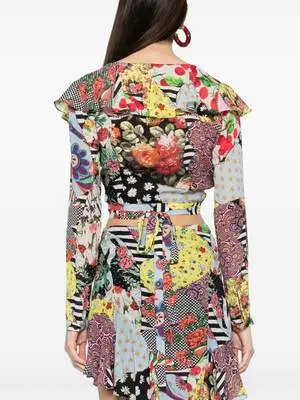 Moschino Abstract-pattern Print Wrap Top