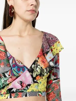 Moschino Abstract-pattern Print Wrap Top