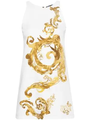 Versace Watercolour Couture Denim Mini Dress