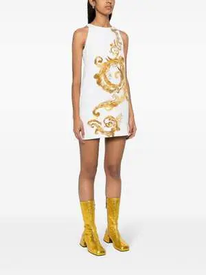 Versace Watercolour Couture Denim Mini Dress