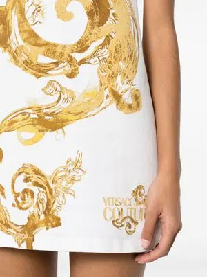 Versace Watercolour Couture Denim Mini Dress