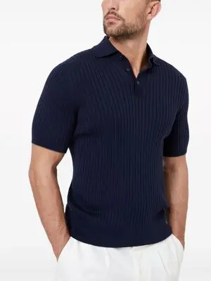 Brunello Cucinelli Ribbed-knit Polo Shirt