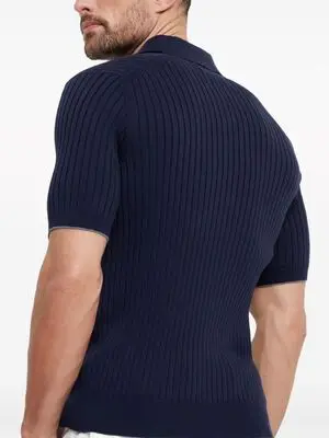 Brunello Cucinelli Ribbed-knit Polo Shirt