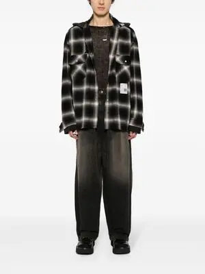 Mihara Yasuhiro Contrasting Panel Wide-leg Jeans - Black