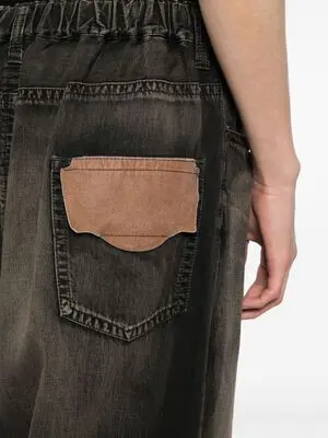 Mihara Yasuhiro Contrasting Panel Wide-leg Jeans - Black