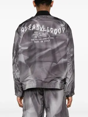 44 LABEL GROUP Crinkle Graphic-print Bomber Jacket