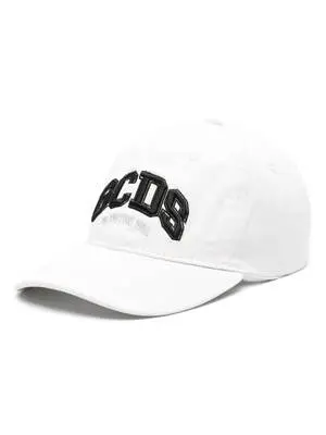 Gcds Logo-embroidered Cotton Cap - White