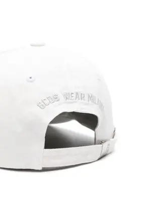 Gcds Logo-embroidered Cotton Cap - White