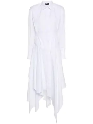 MUGLER Poplin Midi Dress - White