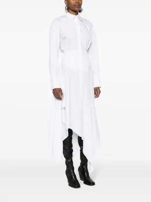 MUGLER Poplin Midi Dress - White
