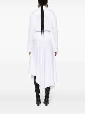 MUGLER Poplin Midi Dress - White