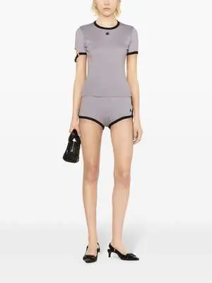 COURREGES Cotton Mini Shorts - Grey