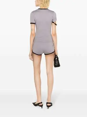 COURREGES Cotton Mini Shorts - Grey