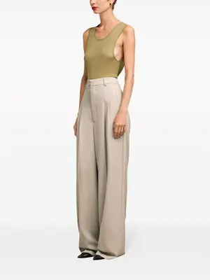 Ami Wide-leg Tailored Trousers - Neutrals