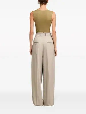 Ami Wide-leg Tailored Trousers - Neutrals