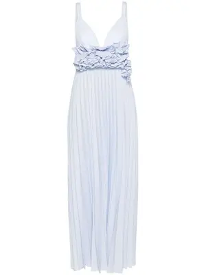 P.a.r.o.s.h Floral-appliqué Pleated Gown